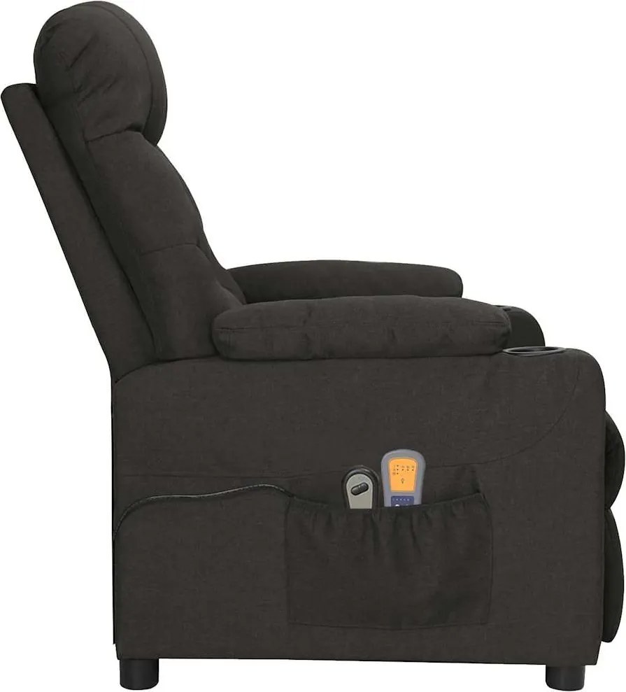 Elektrické masážní křeslo černé textil 3098829