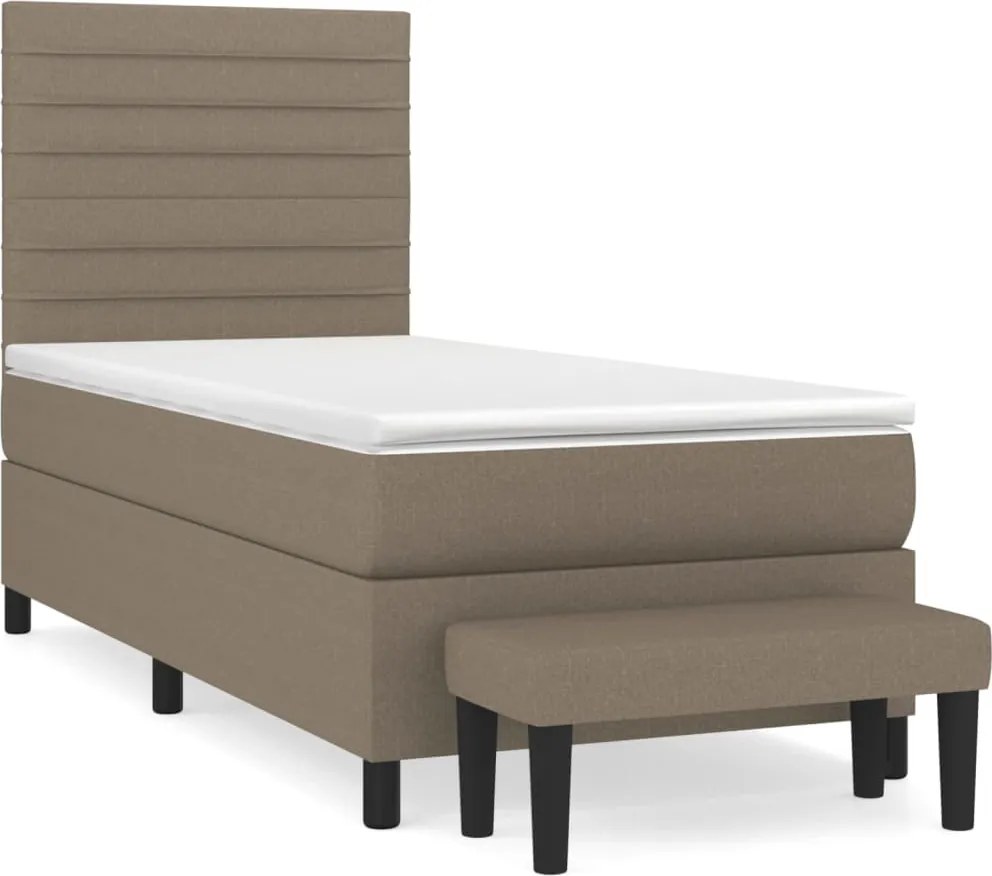 Box spring postel s matrací taupe 90x200 cm textil 3136649