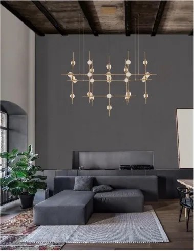 Závěsné LED svítidlo NOVA LUCE ATOMO 84W 3000K 9180630 stmívatelné Triac