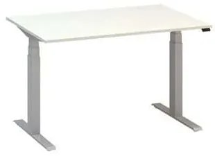 Alfa Office  Výškově nastavitelný kancelářský stůl Alfa Up s šedým podnožím, 120 x 80 x 61,5-127,5 cm, dezén bílá