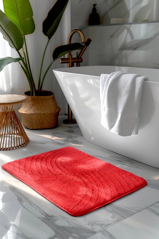 Ervi koupelnová předložka červená Comfort, 1 set