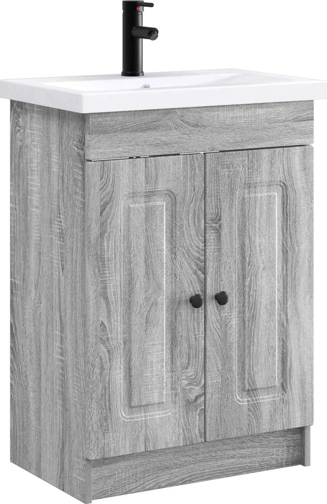 Sada koupelnového nábytku Šedý Sonoma 56 x 37,5 x 81 cm 3404170
