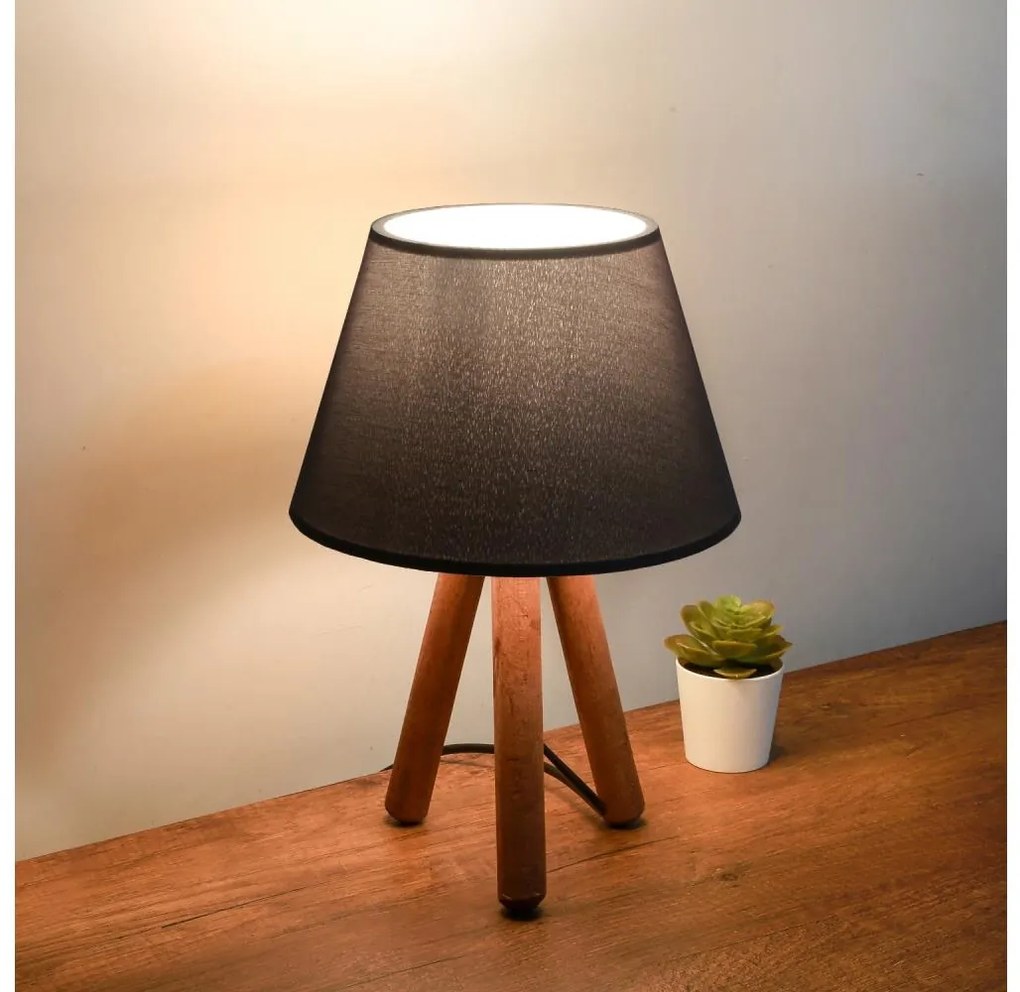 Stolní lampa AYD 1xE27/40W/230V hnědá/černá Biano.cz