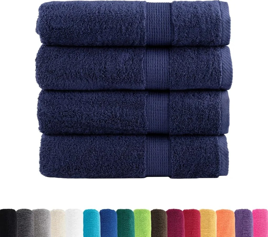 Prémiové ručníky SOLUND 4 ks tmavě modré 50x100 cm 600 g/m² 137258