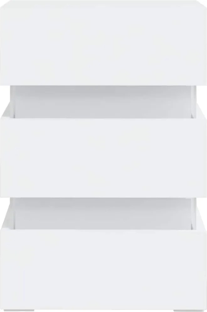 Noční stolek s LED bílý 45 x 35 x 67 cm kompozitní dřevo 326840
