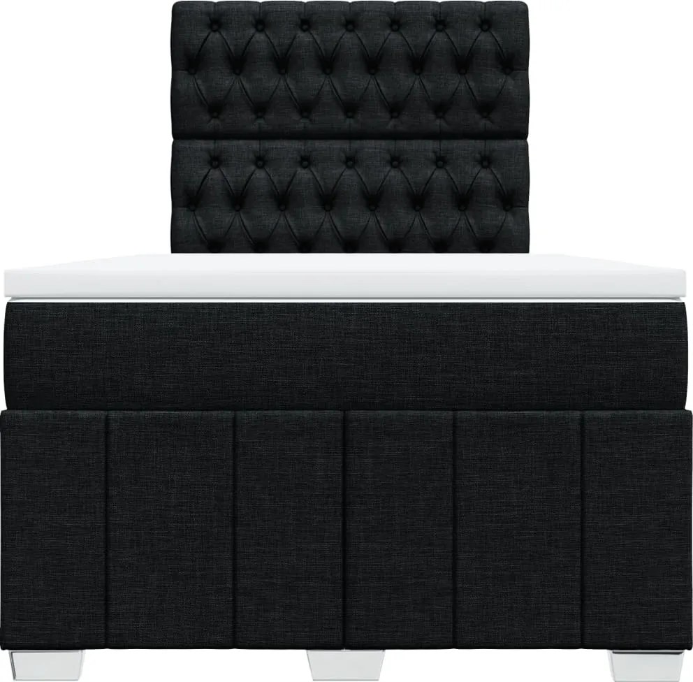 Box spring postel s matrací černá 120x200 cm textil 3291644