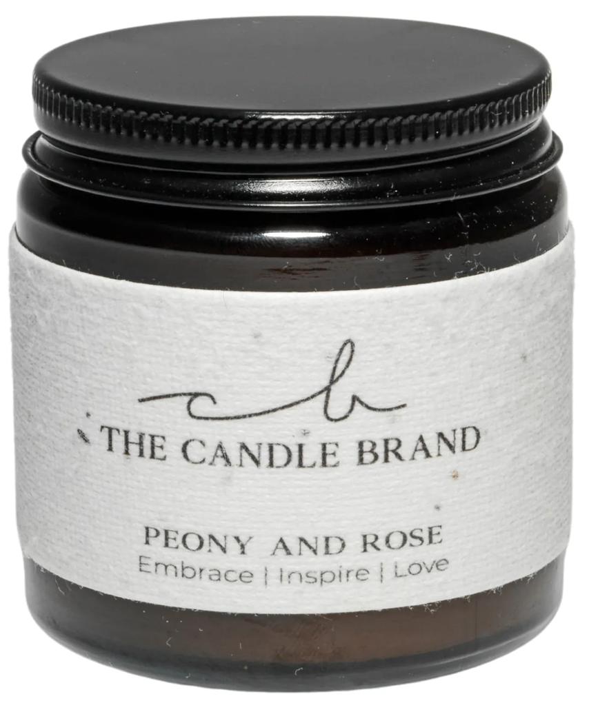 The Candle Brand Vonná svíčka ve skle Peony and Rose 90 g, hnědá barva, sklo, vosk