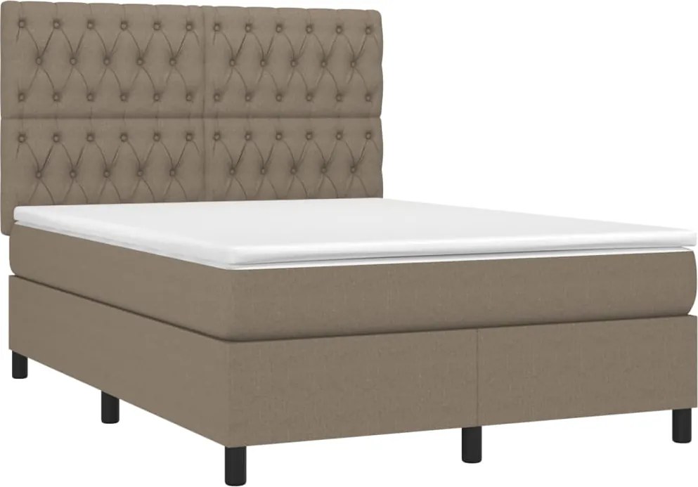 Box spring postel s matrací taupe 140x190 cm textil 3142013