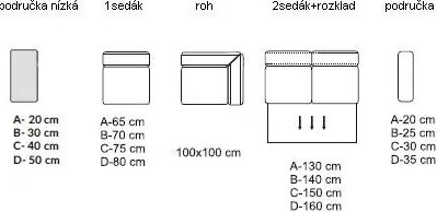 Rohová sedací souprava MODULO IV