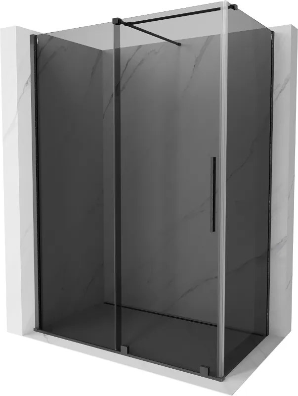 Mexen Velar, sprchový kout s posuvnými dveřmi 150 x 70 cm, 8mm šedé sklo, grafit broušený, 871-150-070-41-66