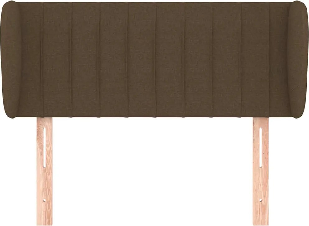 Čelo postele typu ušák tmavě hnědé 103x23x78/88 cm textil 3117375