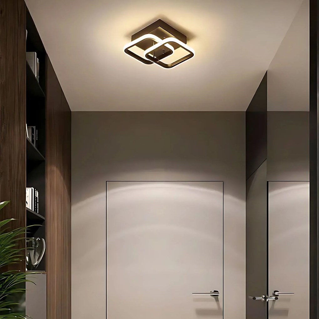Toolight Toolight, LED stropní svítidlo 23x23cm, 22W, 3000K, LHJ074-C, černá matná, OSW-50034