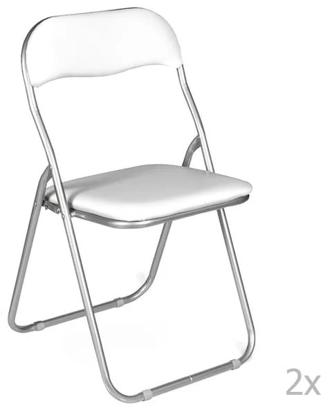 Sada 2 bílých skládacích židlí Evergreen House Viola