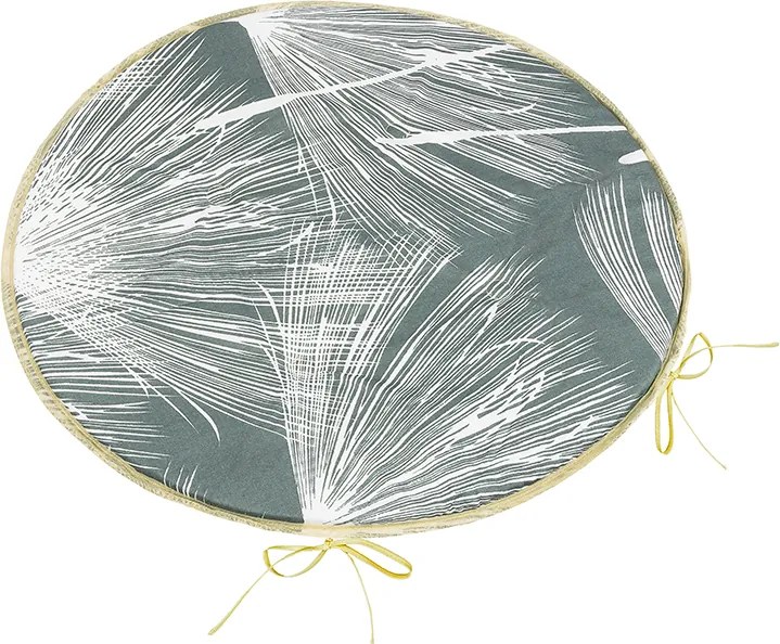 Bellatex Sedák Adéla kulatý hladký Šedá,Bílá 40 cm, (průměr)