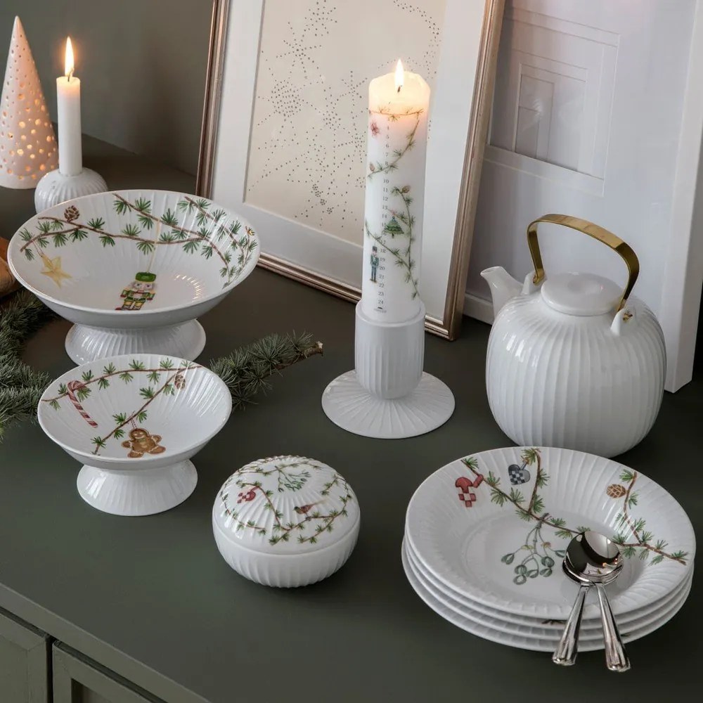 Bílý hluboký porcelánový talíř s vánočním motivem ø 21 cm Hammershøi Christmas – Kähler Design