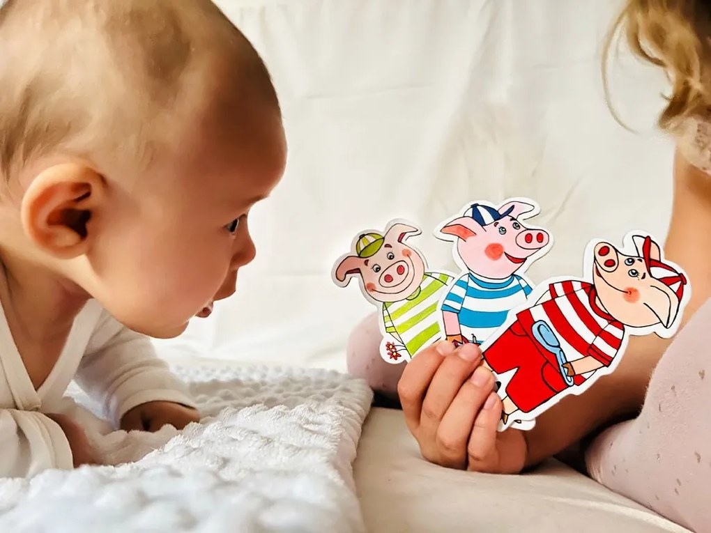 MARIONETINO Loutky pro děti - O TŘECH PRASÁTKÁCH - 6 ks