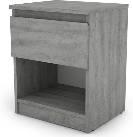 Skříňka/noční stolek Carlos 401S, šedý beton