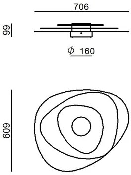 Linea Light Joint_S, bílé stropní svítidlo, 30W LED 2700K, délka 60,6cm
