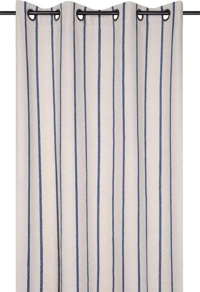 Bavlněný závěs s pruhy TROPE, 135 x 260 cm, modrý