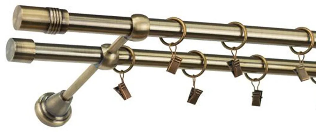 Kovová garnýže dvouřadá Cilinder mosaz 19/19mm délka: 1,6m