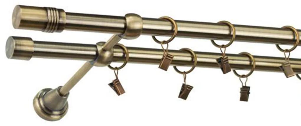 Kovová garnýže dvouřadá Cilinder mosaz 19/19mm délka: 4,0m