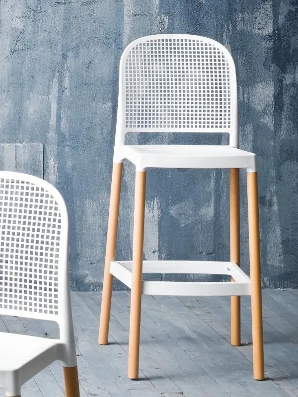 GABER - Barová židle PANAMA BL - vysoká, oranžová/buk