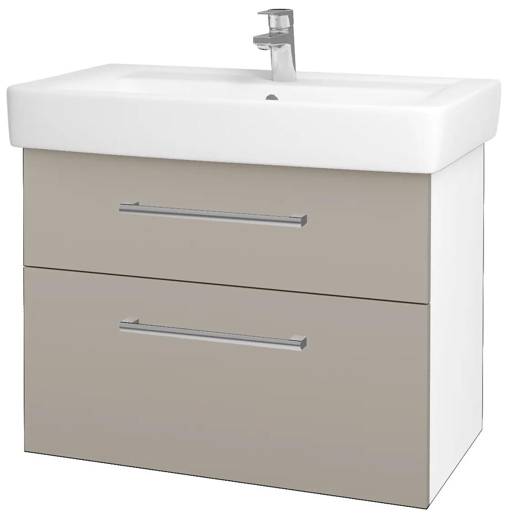Dřevojas Koupelnová skříň Q MAX SZZ2 80 Varianta: N01 Bílá lesk / Úchytka T01 / D17 Colorado