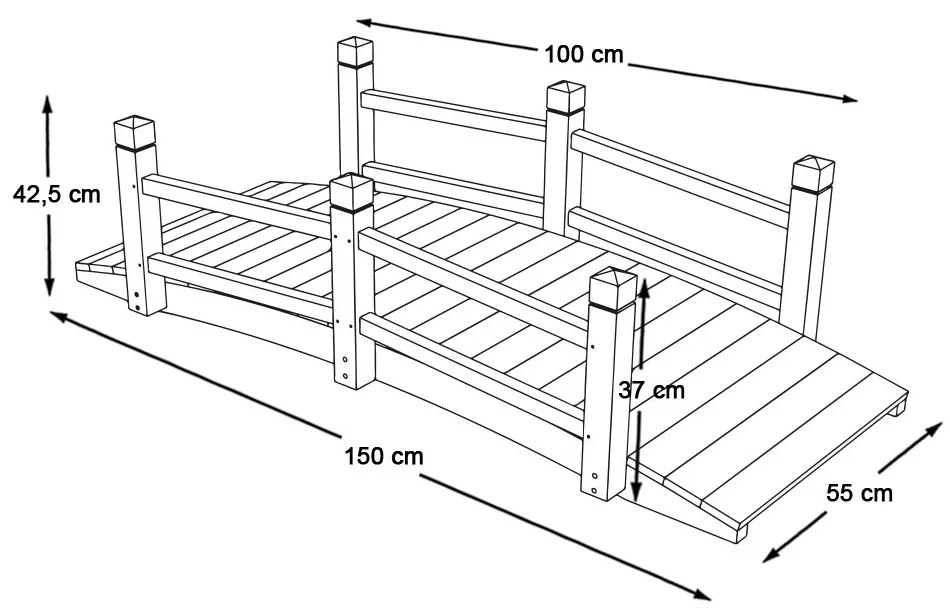 Dřevěný zahradní můstek