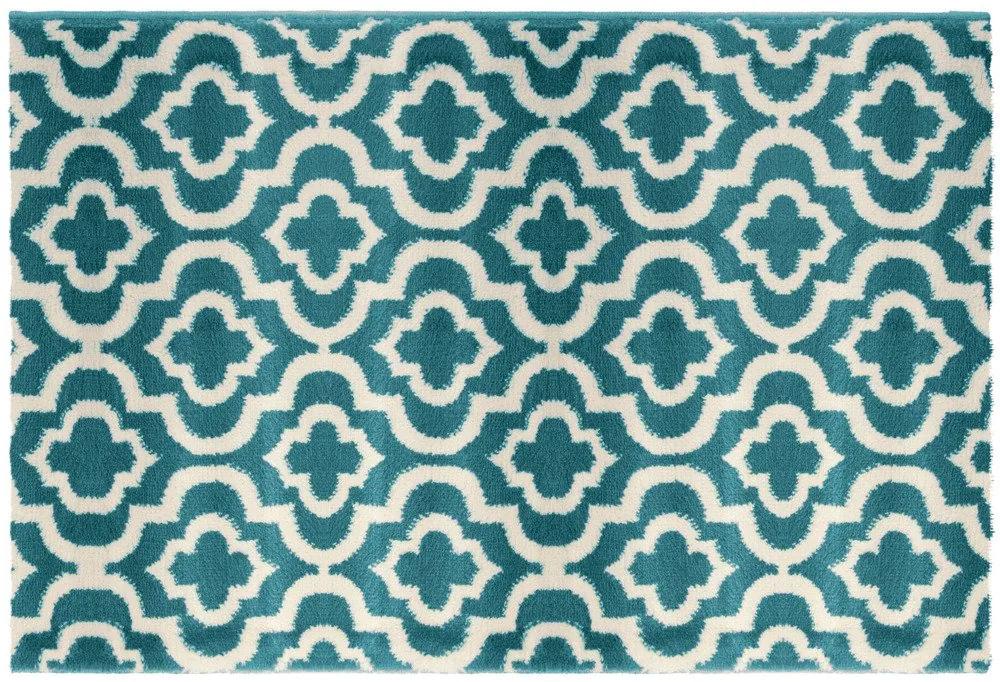 Modrý koberec se vzory, praktický chodník pro chodbu, pokoj nebo ložnici v  orientálním stylu | BIANO