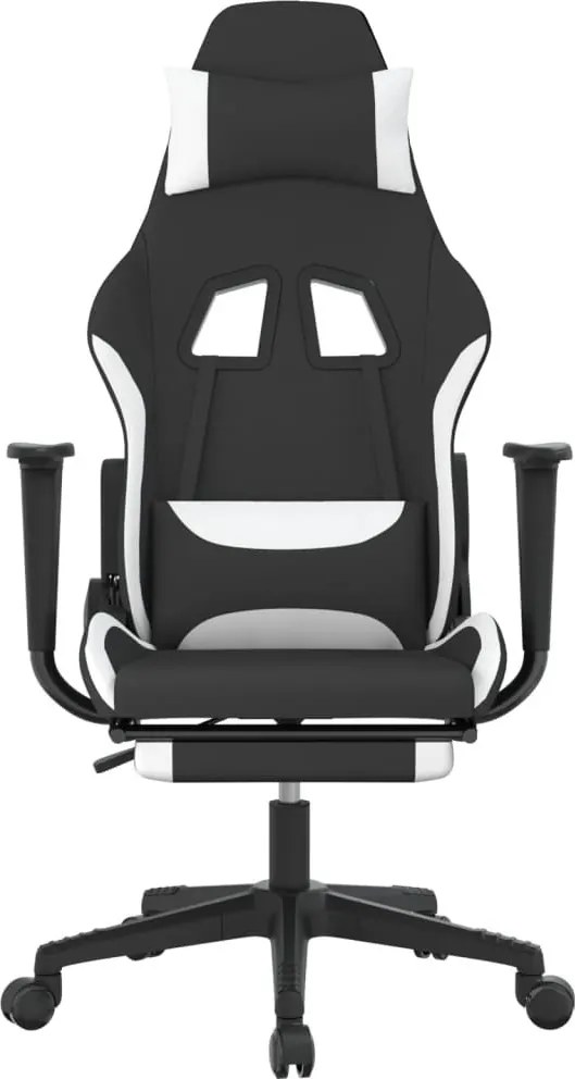 vidaXL Herní židle s podnožkou textil [3143750] Barva: Černá a tmavě žlutá