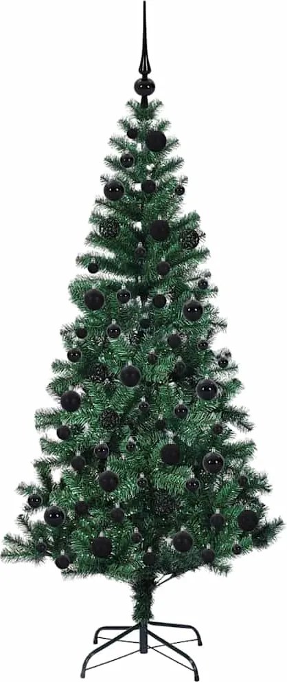 Umělý osvětlený vánoční stromeček Zelená 180 cm PVC a kov 3396763