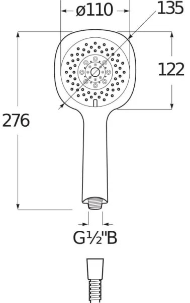 JIKA H3611X30044711 - Ruční sprcha CUBITO lesklý chrom