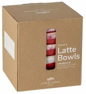 Costa Nova COSTA NOVA Miska - set 4ks 15cm|0,55L, LATTE BOWLS, červená