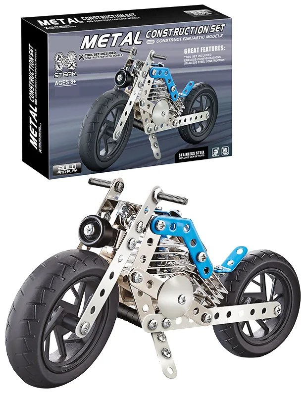 Kovová stavebnice 140 ks - Motorka