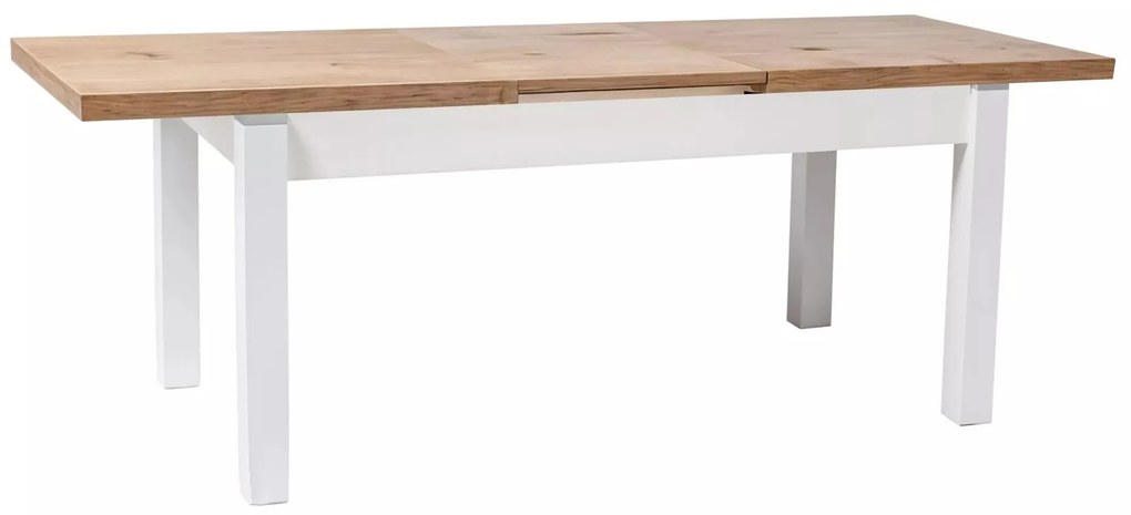 Rozkládací konferenční stolek Kleopatra 124/164 cm dub lancelot/bílý