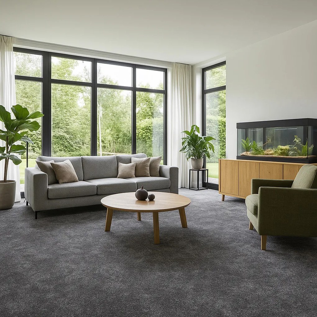 Condor Carpets, Metrážový koberec Serena 6602, na míru, šíře 5m, šedá, filc, ložnice
