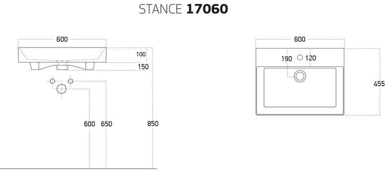 Lavedo Quadra Grey 60 koupelnová skříňka s umyvadlem, mat