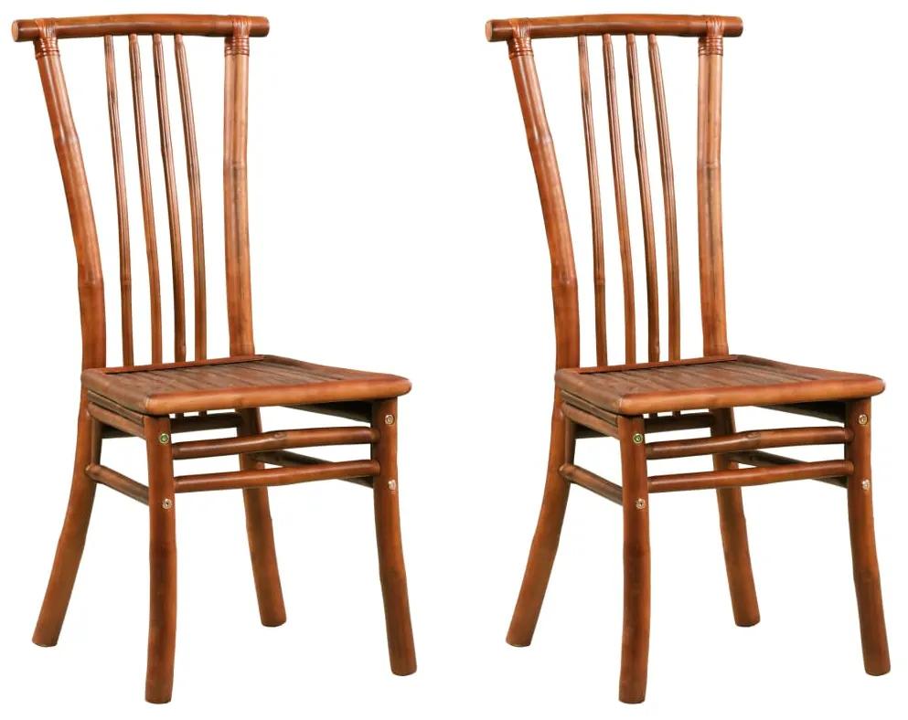 245467 vidaXL Jídelní židle 2 ks bambus 43 x 56 x 98 cm hnědé | BIANO