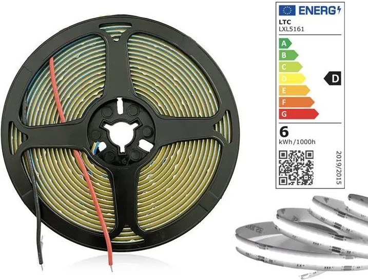 LED pásek 12V IP20 30W bílá přírodní 5m LTC LXL5161