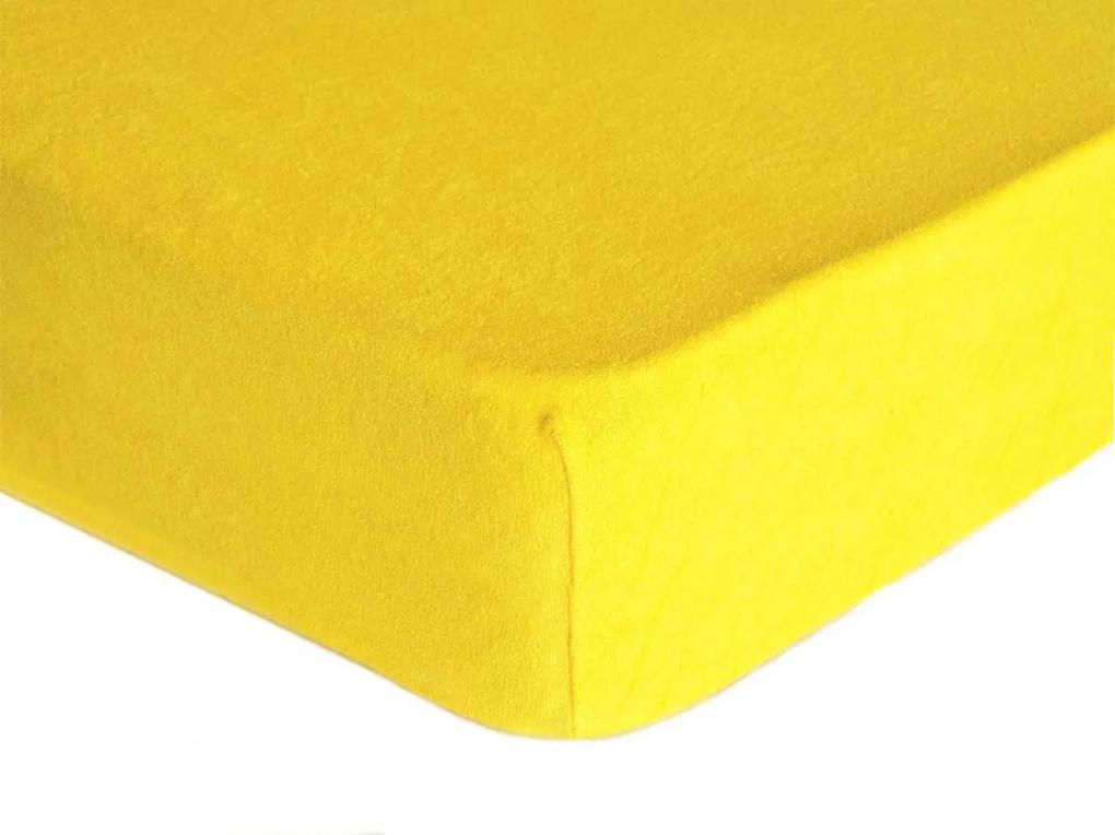 Forbyt, Prostěradlo, Froté Premium, žluté 180 x 220 cm