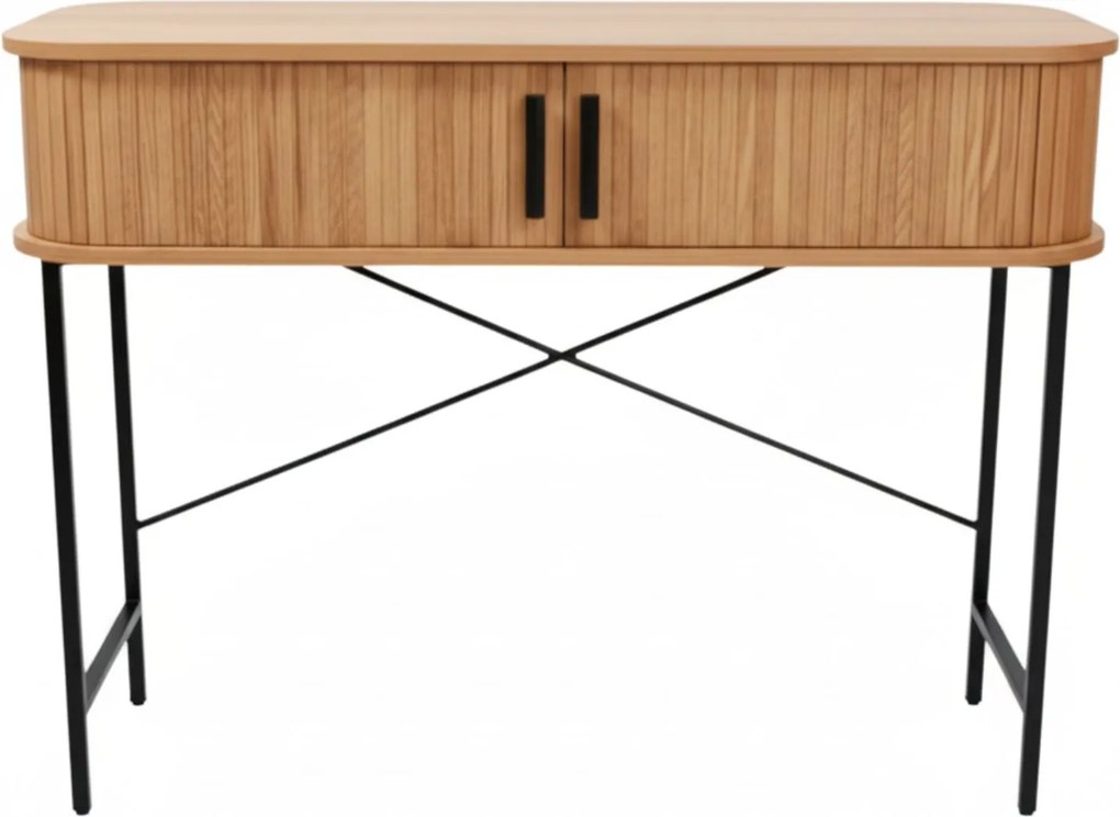 Konzole SCAVA s posuvnými dveřmi, drážkovaná, 100 x 35 x 80,5 cm