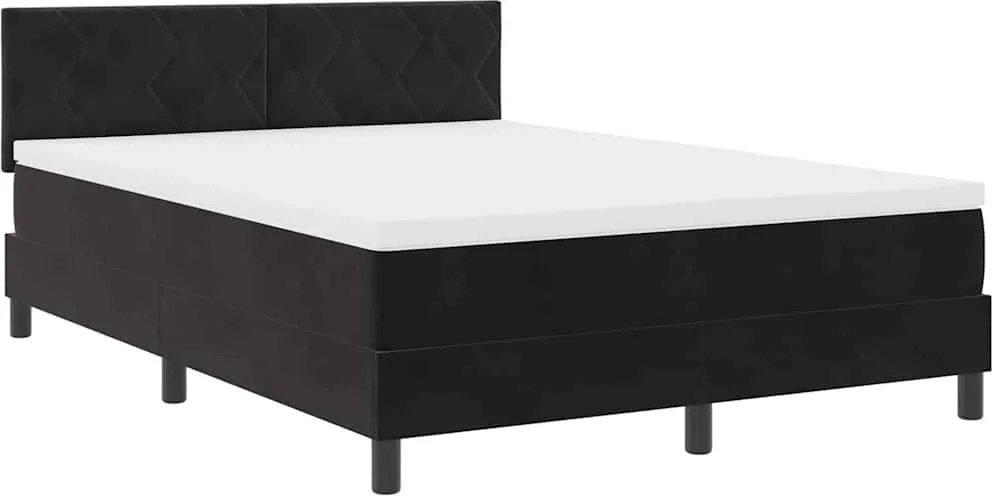 Postel s boxspringem s čelo Černá 140 x 200 cm samet 3339244