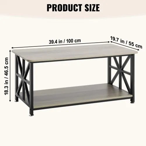 Obdélníkový konferenční stolek Farmhouse 101,6 cm s otevřeným úložným prostorem