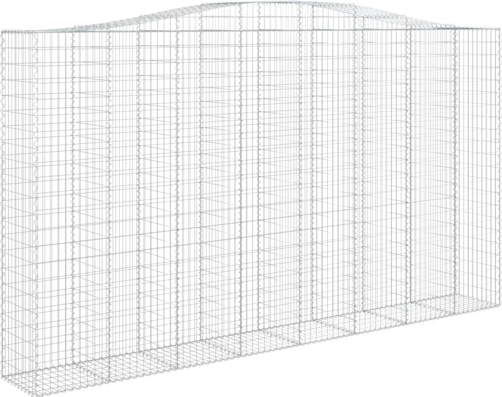Klenutý gabionový koš 400 x 50 x 220/240 cm pozinkované železo 153421