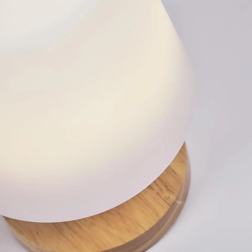 Bílá plastová zahradní stolní LED lampa Kave Home Ambar