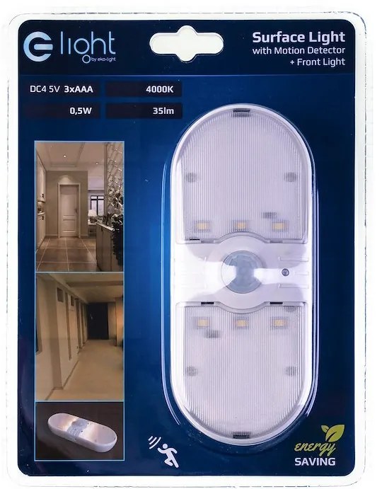 Nástěnné LED svítidlo, 1x LED 0,5w 4000k, w, pohybový senzor
