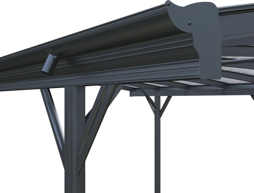 Přístřešek na auto BestBerg BBCP-CP7 / 15,2 m² / 505 x 300 x 219 cm / antracit/šedá