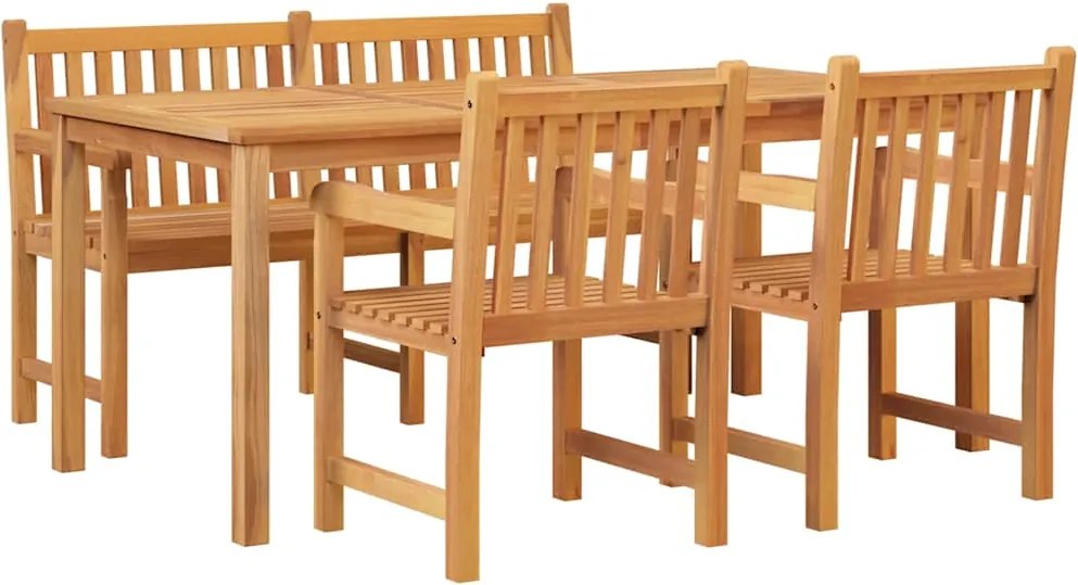 4dílný zahradní jídelní set masivní teakové dřevo 3157169