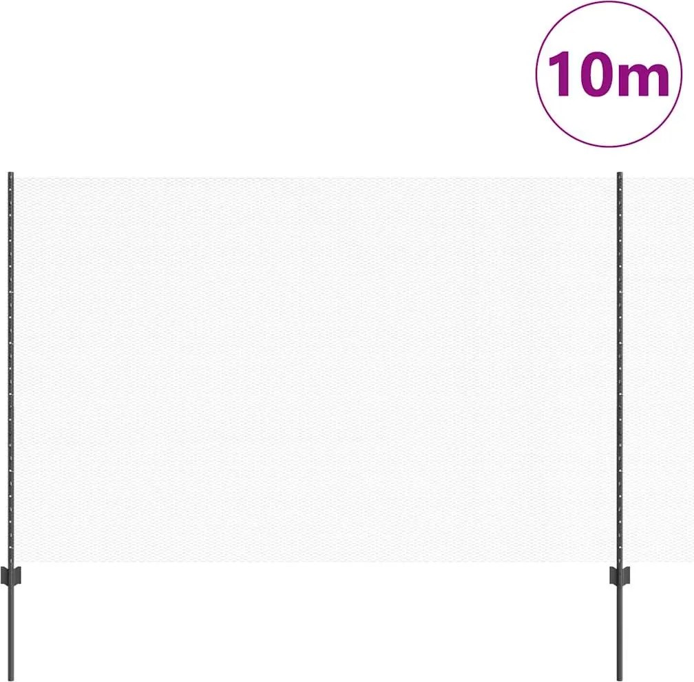Hexagonální plot s podpěrou 10 x 1,6 m Ocel potažená PVC Šedá 3336837
