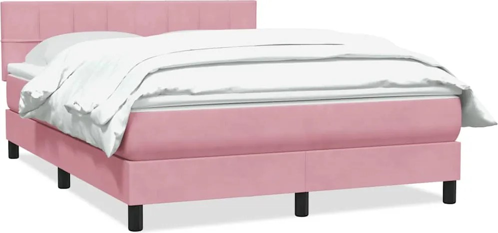 Box spring postel s matrací růžová 160x210 cm samet 3316220